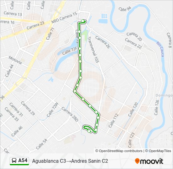 Ruta a54: horarios, paradas y mapas - Terminal Aguablanca C3‎→Terminal ...