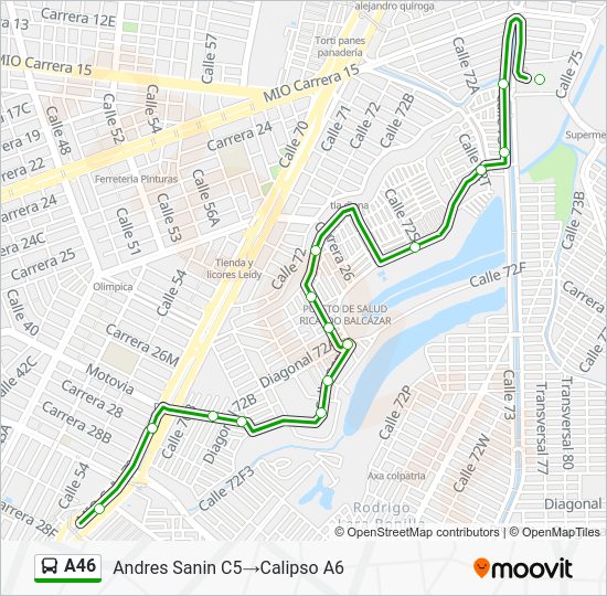 Ruta A46: horarios, paradas y mapas - Andres Sanin C5‎→Calipso A6 ...