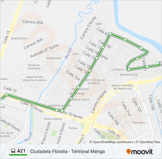Ruta a21: horarios, paradas y mapas - Cl 84 Entre Kr 1gn Y 1hn‎→ ...