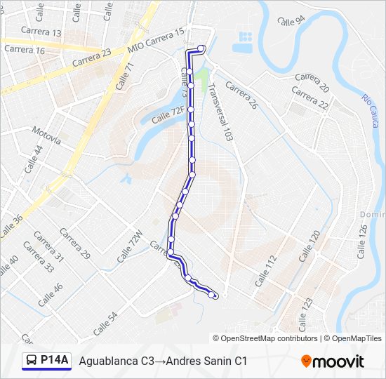 Ruta p14a: horarios, paradas y mapas - Terminal Aguablanca C3‎→Terminal ...