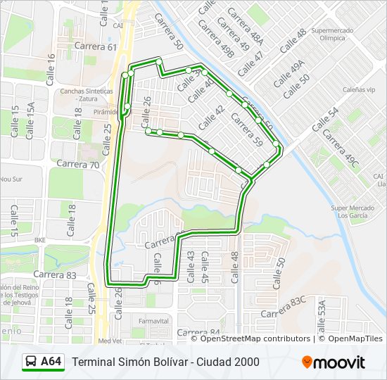 a64 Route: Schedules, Stops & Maps - Terminal Simón Bolívar C8‎→ ...