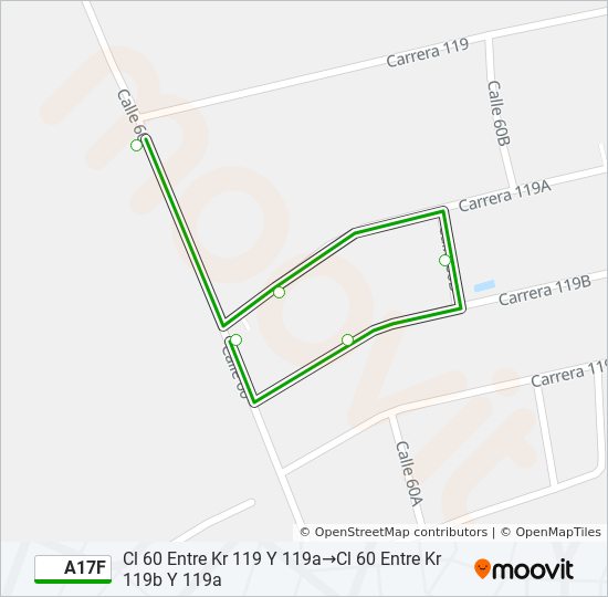 Ruta a17f: horarios, paradas y mapas - Cl 60 Entre Kr 119 Y 119a‎→Cl 60 ...