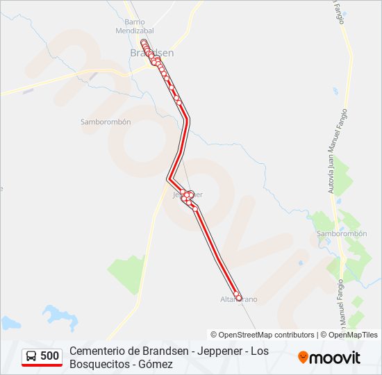 Ruta 500: horarios, paradas y mapas - Cementerio De Brandsen - Jeppener ...