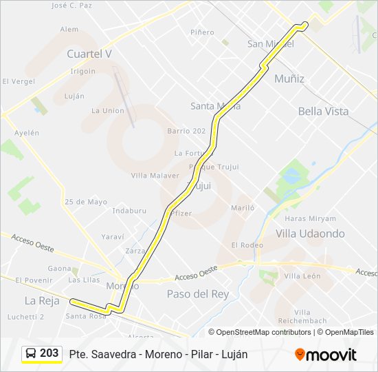 Ruta 203: horarios, paradas y mapas - Lemos - Moreno (Actualizado)