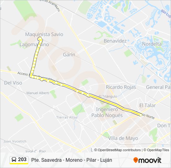 203 Route: Schedules, Stops & Maps - Maq. Savio - Panamericana Y 197 (X ...