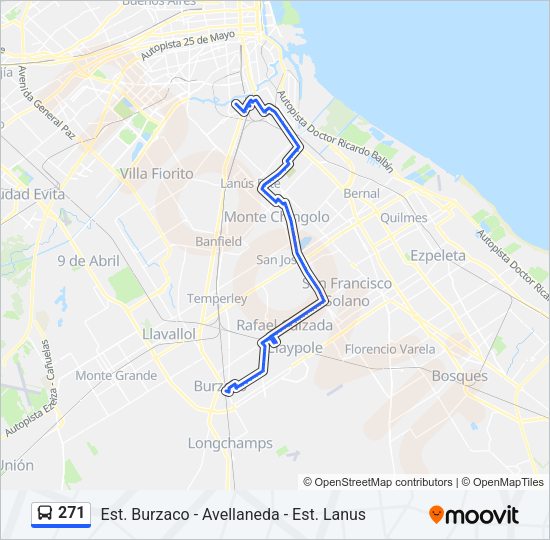 271 Route: Schedules, Stops & Maps - Rd - Oliden (Avellaneda) - Est ...
