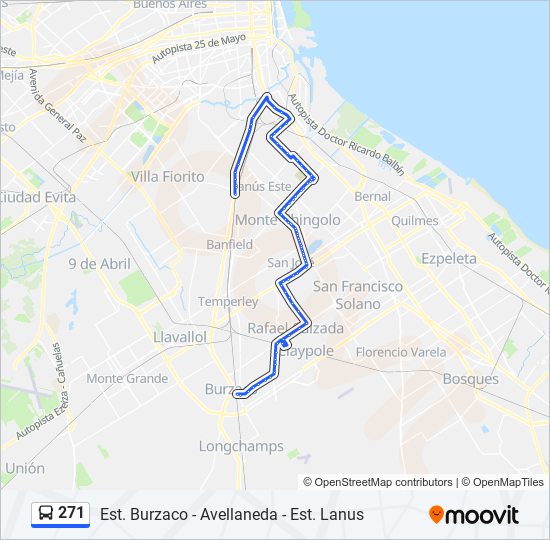 Ruta 271: horarios, paradas y mapas - Ra - Est. Burzaco - Est. Lanus (X ...