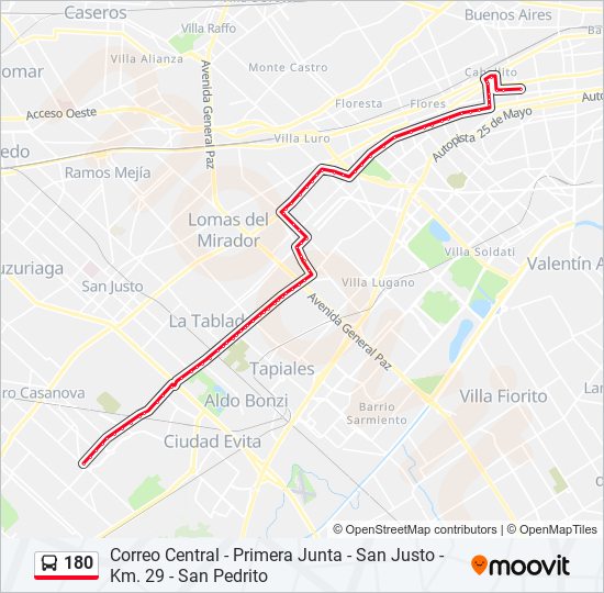 180 Route: Schedules, Stops & Maps - G: Primera Junta (Updated)