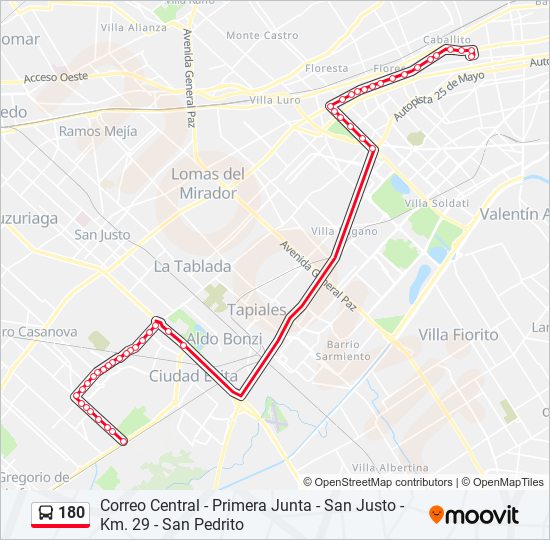Ruta 180: horarios, paradas y mapas - S | X Crovara - Hasta Cristianía ...