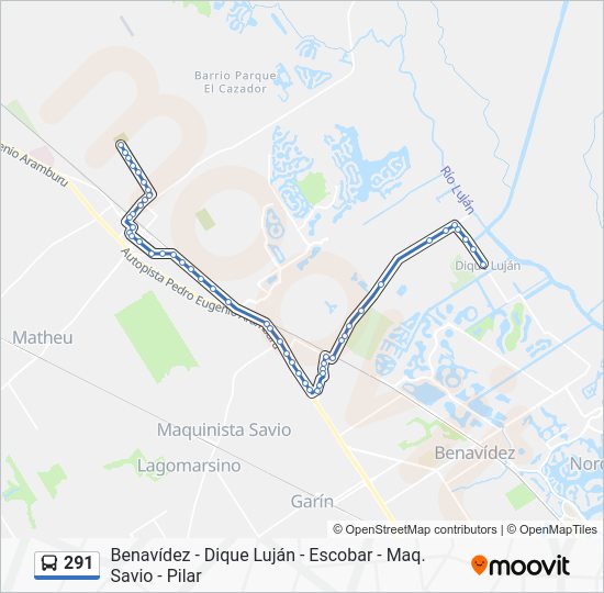 Ruta 291: horarios, paradas y mapas - Cementerio - Dique Luján ...