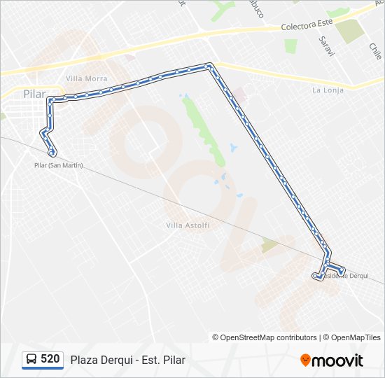 Ruta 520: horarios, paradas y mapas - Plaza Derqui - Est. Pilar ...