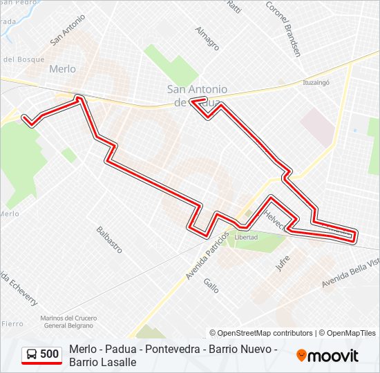 Ruta 500: horarios, paradas y mapas - Estación Merlo (X El Ceibo ...