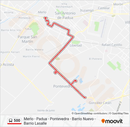 Ruta 500: horarios, paradas y mapas - Merlo → Barrio Lasalle (X Vivero ...
