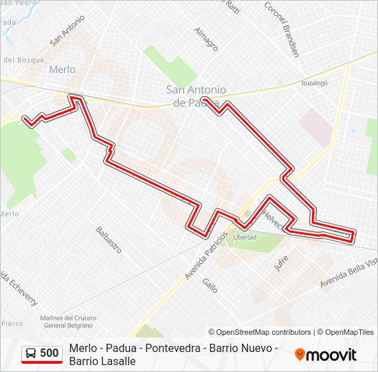 Ruta 500: horarios, paradas y mapas - Estación Padua (El Ceibo ...