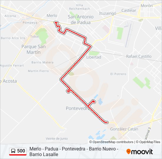 Ruta 500: horarios, paradas y mapas - Merlo → Barrio Lasalle (X Vivero ...
