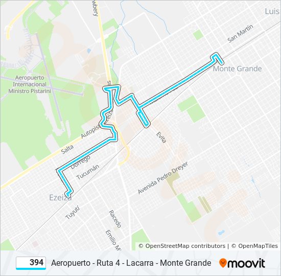Ruta 394: horarios, paradas y mapas - A Ezeiza (Actualizado)