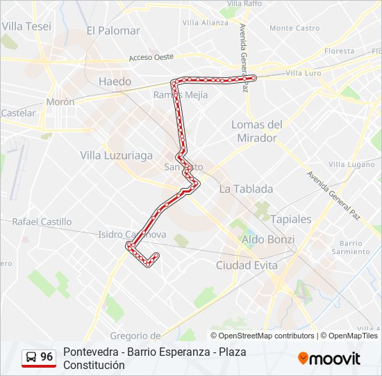 Ruta 96: horarios, paradas y mapas - I: Estación Liniers - San Alberto ...
