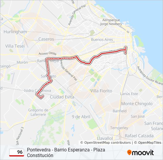 Ruta 96: horarios, paradas y mapas - O: S | San Alberto X Autopista X ...