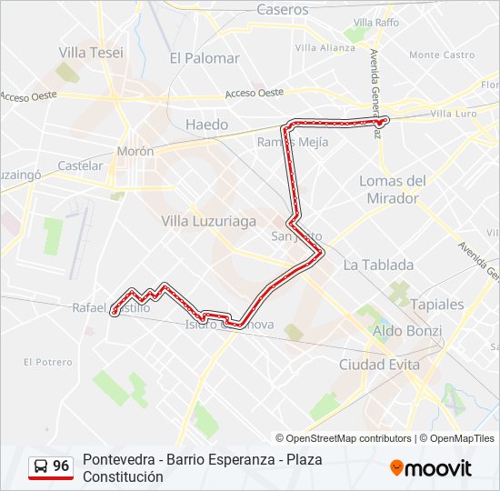Ruta 96: horarios, paradas y mapas - H: Castillo - Estacion Liniers ...