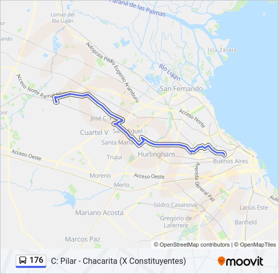 176 Route: Schedules, Stops & Maps - C: Pilar - Chacarita (X ...