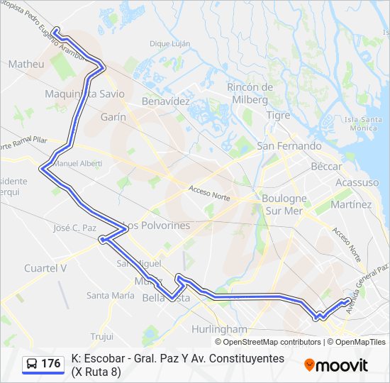 Ruta 176: horarios, paradas y mapas - K: Escobar - Gral. Paz Y Av ...