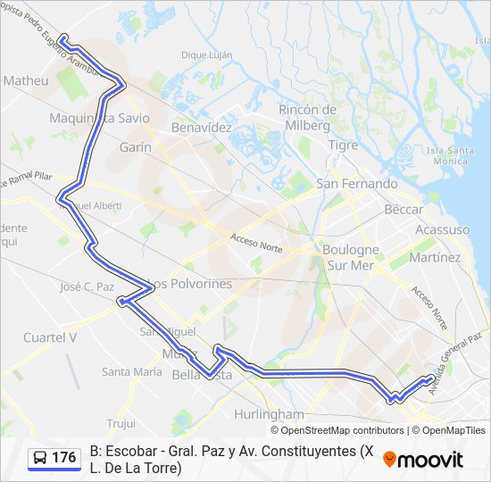 176 Route: Schedules, Stops & Maps - B: Escobar - Gral. Paz y Av ...