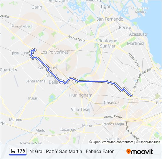 Ruta 176: horarios, paradas y mapas - Ñ: Gral. Paz Y San Martín ...