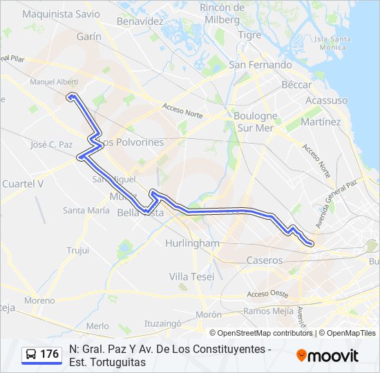 Ruta 176: horarios, paradas y mapas - N: Gral. Paz Y Av. De Los ...