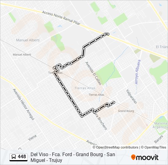 448 Route: Schedules, Stops & Maps - R1: Fonavi - Est. Grand Bourg ...