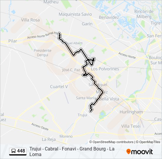 448 Route: Schedules, Stops & Maps - Del Viso - Fondo De Trujui (Updated)