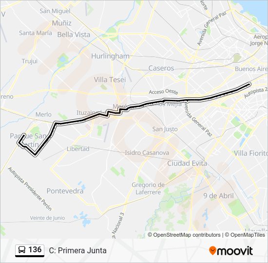 136 Route: Schedules, Stops & Maps - C: Primera Junta (Updated)