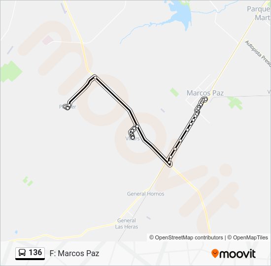 136 Route: Schedules, Stops & Maps - F: Marcos Paz (Updated)