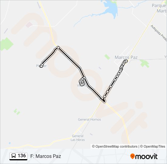136 Route: Schedules, Stops & Maps - F: Marcos Paz (Updated)