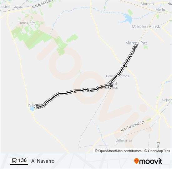 136 Route: Schedules, Stops & Maps - A: Navarro (Updated)