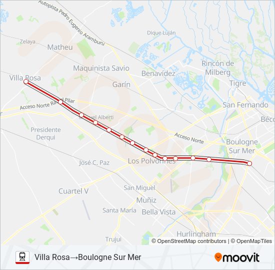 Ruta belgrano norte: horarios, paradas y mapas - Villa Rosa‎→Boulogne ...