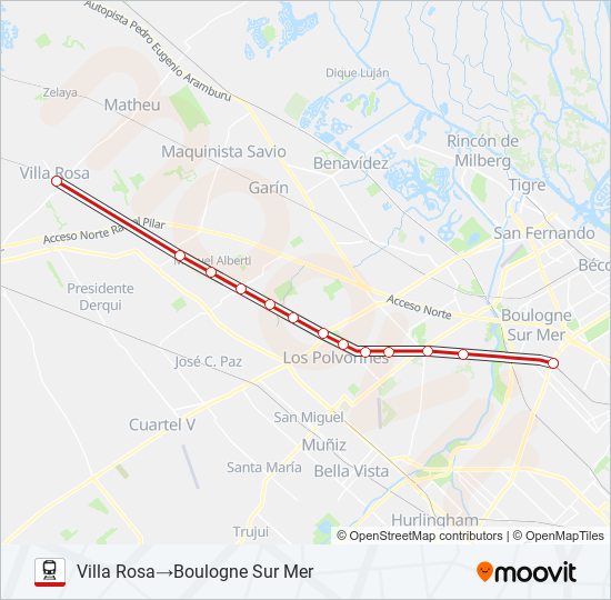 Ruta belgrano norte: horarios, paradas y mapas - Villa Rosa‎→Boulogne ...