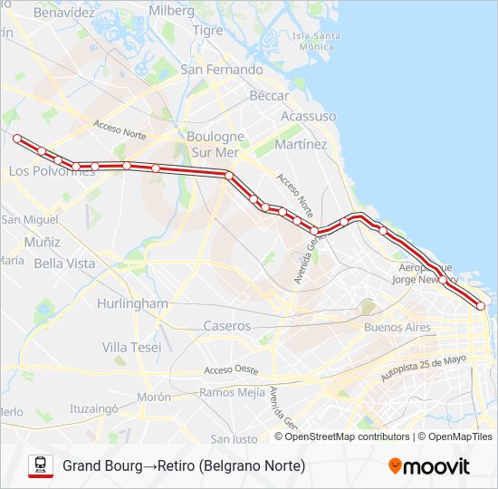 Ruta belgrano norte: horarios, paradas y mapas - Grand Bourg‎→Retiro ...