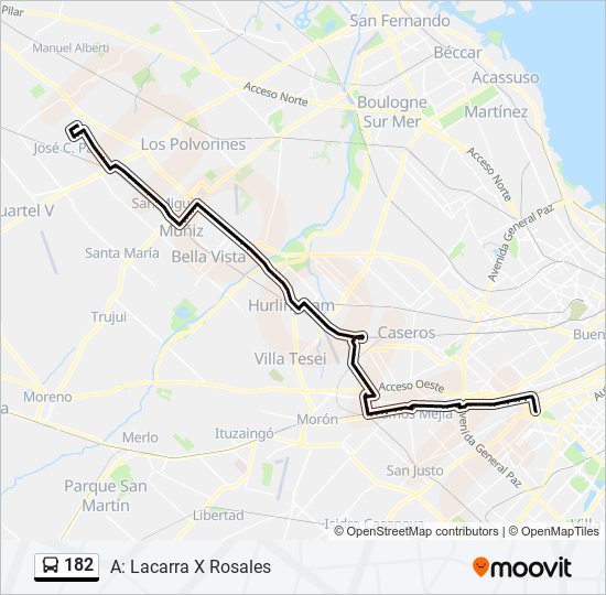 182 Route: Schedules, Stops & Maps - A: Lacarra X Rosales (Updated)