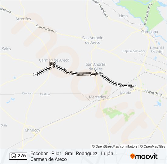 Ruta 276: horarios, paradas y mapas - R14 - Luján - Tres Sargentos (Actualizado)