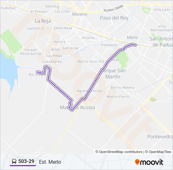 Ruta 50329: horarios, paradas y mapas - Est. Merlo (Actualizado)