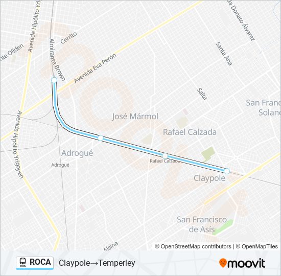 Ruta roca: horarios, paradas y mapas - Claypole‎→Temperley (Actualizado)