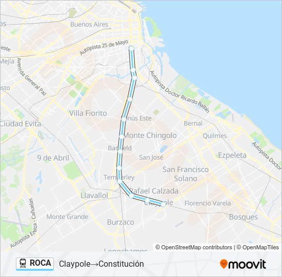 roca Route: Schedules, Stops & Maps - Claypole‎→Constitución (Updated)