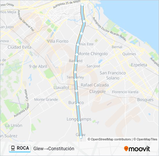 Ruta ROCA: horarios, paradas y mapas - Glew‎→Constitución (Actualizado)