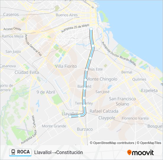 Ruta roca: horarios, paradas y mapas - Llavallol‎→Constitución ...