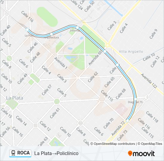 Ruta roca: horarios, paradas y mapas - La Plata‎→Policlínico (Actualizado)
