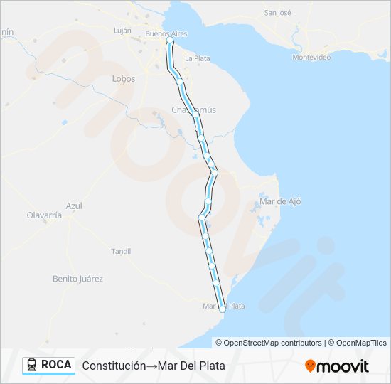 Ruta ROCA: horarios, paradas y mapas - Constitución‎→Mar Del Plata ...