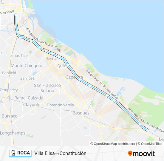 Ruta ROCA: horarios, paradas y mapas - Villa Elisa‎→Constitución ...