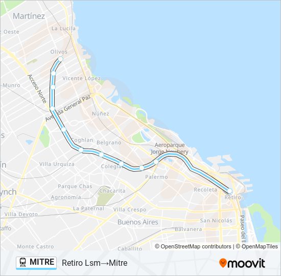 Ruta mitre: horarios, paradas y mapas - Retiro Lsm‎→Mitre (Actualizado)