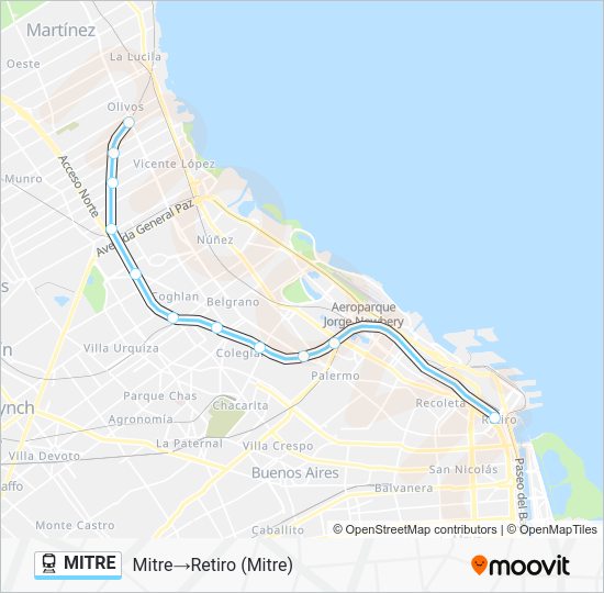Ruta mitre: horarios, paradas y mapas - Mitre‎→Retiro (Mitre) (Actualizado)