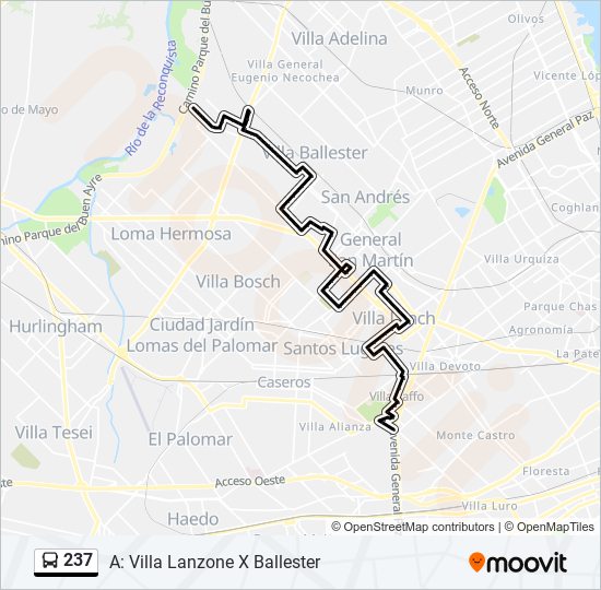 Ruta 237: horarios, paradas y mapas - A: Villa Lanzone X Ballester ...
